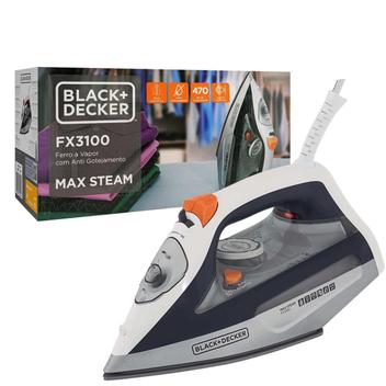 Ferro de Passar a Seco e Vapor Black+Decker Max Steam FX3100-B2 Base ...