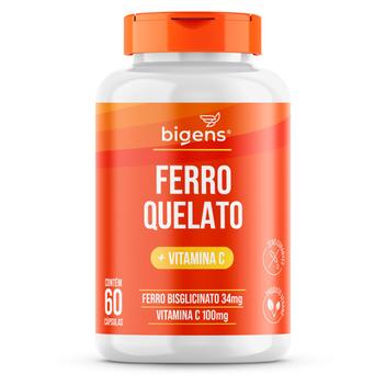 Ferro Quelato 34mg Vitamina C 100mg Por Cápsula 60 Cápsulas Vegano ...