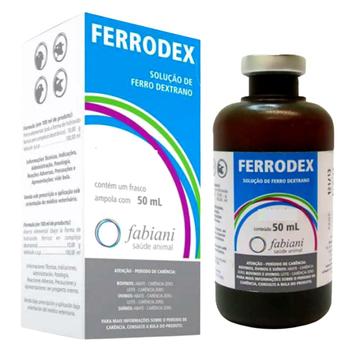 Ferrodex 50mL Solução Ferro Anemia Bovinos Bezerros Suínos - Fabiani ...