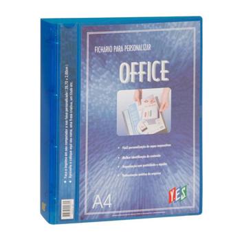 Fichário Personalizável A4 4 Argolas Azul Transparente YES - Fichário ...