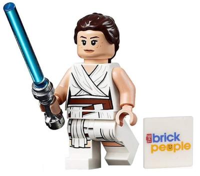 Figura LEGO LEGO Star Wars Rey com vestes brancas e sabre de luz ...