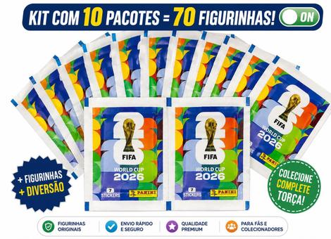 Figurinha Copa 2026 Panini Kit 10 Envelopes 70 Figurinhas Copa Do Mundo ...