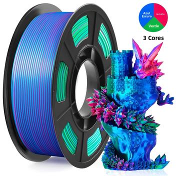 Filamento De Impressora 3D Multicolorido Dual/Tri Color 1.75mm PLA ...