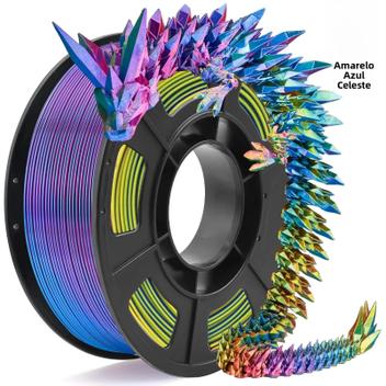 Filamento De Impressora 3D PLA De Seda Tricolor Multicolorido 1.75mm ...