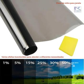 Filme Solar para Janela de Carro e Casa - Preto 3m x 50cm - Proteção UV ...