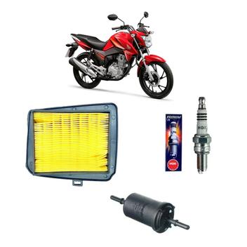 Filtro Ar filtro e combustivel Vela Iridium titan 160 fan160 - NGK ...