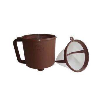Filtro / coador de cafe sintetico com suporte de plastico marrom ...