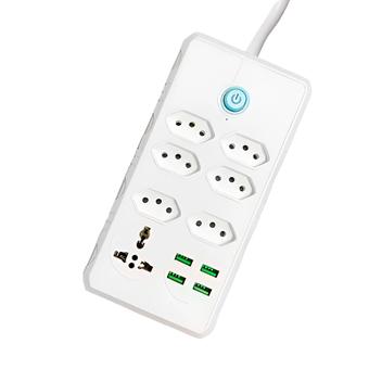 Filtro de Linha 6 Tomadas Universal USB Protetor Carregamento Fio Cabo ...
