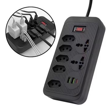 Filtro de Linha Com 7 Tomadas 2 USB 1 Tipo-C Cabo 1,90M 110/220V - Coibeu - Filtro de Linha ...