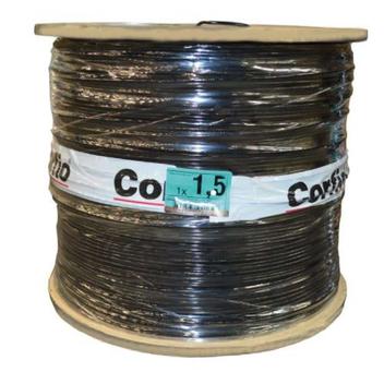 Fio Cabo Flexível 1,5mm Preto - Bobina 1400 Metros - Uso Elétrico ...