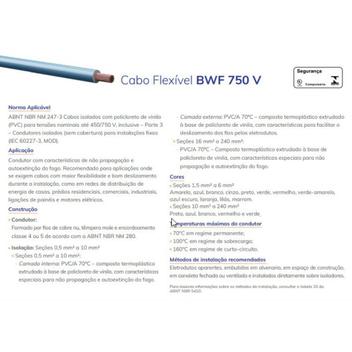 Fio Cabo flexivel 750V 1,5mm Rolo Com 100Metros - Corfio - Fios e Cabos ...