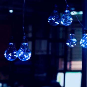 Fio De Fada Com 10 Lampadas De Led Pisca USB e Pilha Cores:Azul ...