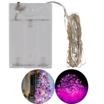 Fio De Fada LED Decoração Natal Cordão De Luz 5 Metros - Rosa - Wincy ...