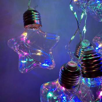 Fio De Led Com 10 Lâmpadas Estrelas Fio De Fada USB e Pilha - Teruma ...