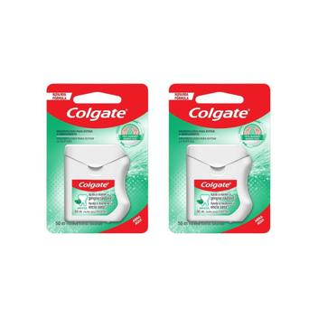 Fio Dental Colgate Encerado 50m Menta - Kit C/ 2un - Fio Dental ...