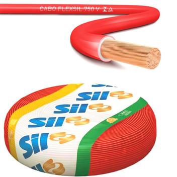 Fio Sil Cabo Flexível 6mm 100 Metros Fio Elétrico Anti Chama Diversas ...
