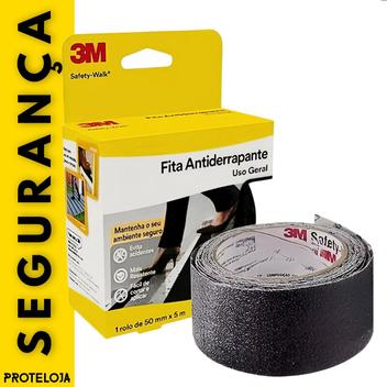 Fita Antiderrapante Preta Uso Geral 3M (Rolo de 50mm x 5m) Adere ...