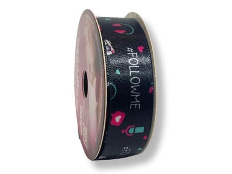 Fita De Cetim Decore Followme Preto ECF005TR-077 10 Metros - Progresso ...