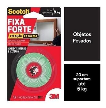 Fita Fixa Forte Fixação Extrema 24mm X 2m Scotch 3m A Melhor - Fita ...