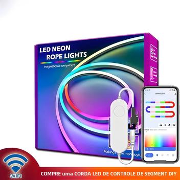 Fita LED RGBIC Smart WiFi TUYA 10M 32.8ft Neon Com Controle Por APP ...