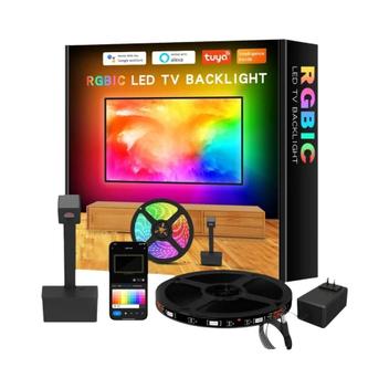 Fita LED RGBIC WiFi Com Sincronização Com TV, Câmera E Música Para ...