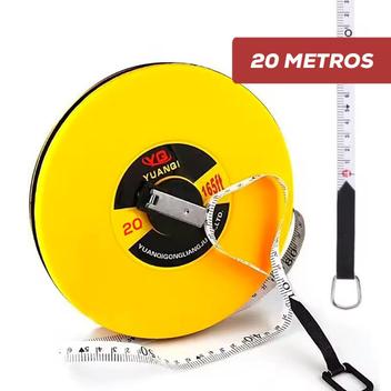 Fita Trena Métrica Fibra De Vidro Longa 20 Metros Manivela - FBG TOOLS ...