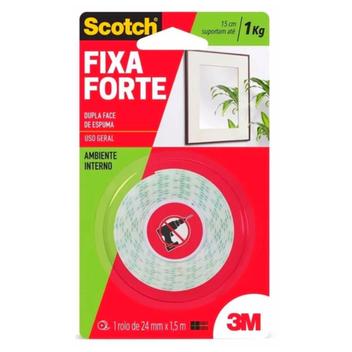 Fixa Forte Espuma Ambiente Interno Suporta até 1Kg 15cm 24mm X 1,5 ...