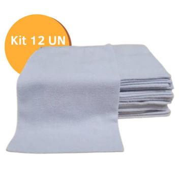 Flanela Branca G 40x60cm Kit Com 12 Unid 100% Algodão Branco - Preteli ...