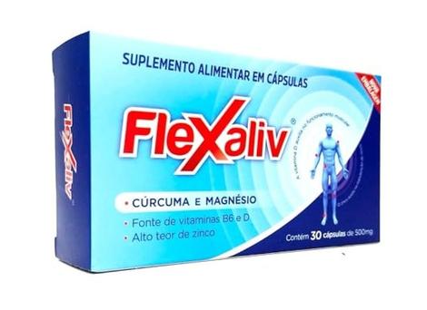 Flexaliv magnesio+vit b6+d+zinco+curcumina 500mg 30 capsulas - A2F IND ...