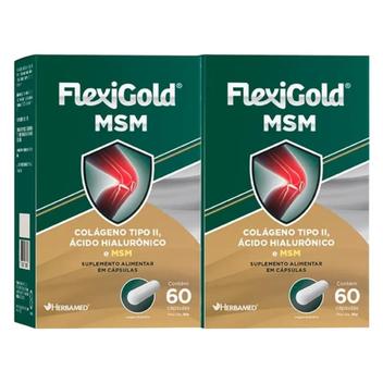 Flexigold Msm Herbamed Kit Com 2 Caixas De 60 Cápsulas Cada - Colágeno ...