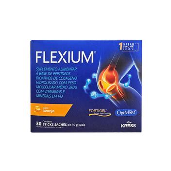 Flexium colágeno hidrolisado fortigel laranja 30 sachês - Kress - Colágeno - Magazine Luiza