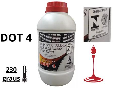 Fluido Óleo de Freio Dot 4 Dot4 Alta Temperatura 500ml Power ...