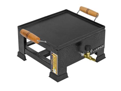 Fogão Camping Mesa 1 Boca 20x20 Alta Pressão Com Chapa . KIT GÁS ...