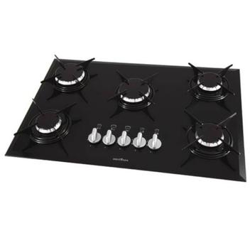Fogão Cooktop a Gás Britânia BCT5P 5 Bocas Mesa Vidro Temperado ...