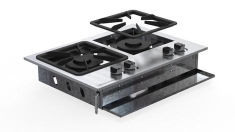 Fogão Cooktop Industrial Aço Inox 2 Bocas Queimador Duplo - Líder Grill ...