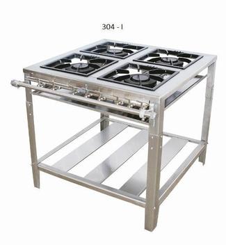 Fogão Industrial 4 bocas - Alta Pressão - 40x40 - Centro cozinha - INOX ...