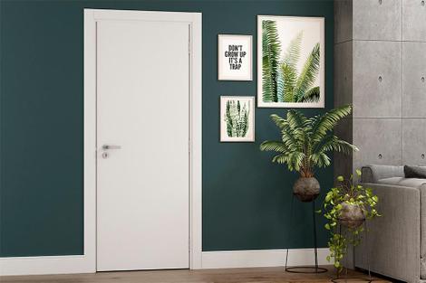 Folha Porta Lisa Sólida Mdp Pintada Branco U.v 80 Vert - Porta ...