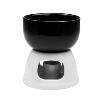 Fondue Individual Cerâmica Branco Preto Chocolate Morango Minimalista ...
