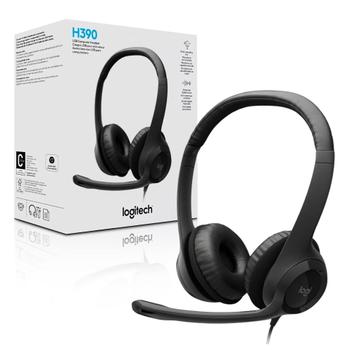 Fone de Ouvido com Microfone Headset USB Preto H390 Logitech - Headset com Fio - Magazine Luiza
