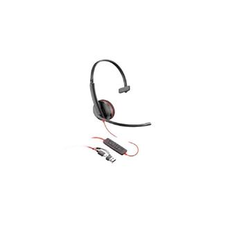 Fone de ouvido HP Poly Blackwire C3210 Mono USB-C+USB-A 8X214A6 ...