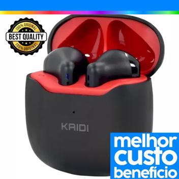 Fone de Ouvido sem fio Bluetooth Kaidi Kd771 Original - PRETO/RED ...