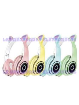Fone Headset Cat Ear Rosa com Led Modelo P39M - Headset Bluetooth ...