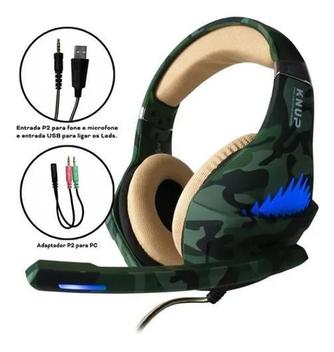 Fone Knup Gamer Kp-Ga01 Pc/Ps4/One Camuflado - Headphone Gamer ...