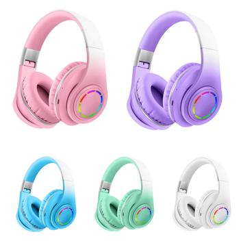 Fone Ouvido Bluetooth Sem Fio Ajuste Lateral Luz Led Rgb Entrada P2 ...