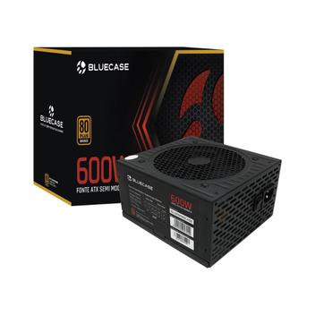 Fonte 600W Bluecase - Semi-Modular - PFC Ativo - Eficiência 82% - 80 ...