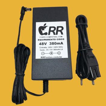 Fonte DC 48V 0,380mA Para Cisco CP-7902-CH1 CP-7902G CP-7902G-CH1 ...