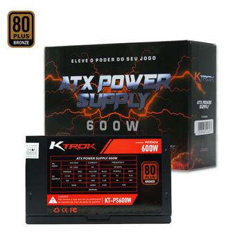 Fonte Gamer Ktrok 600w Real Dual CPU 80 Plus Bronze - Fonte para PC - Magazine Lojascenter