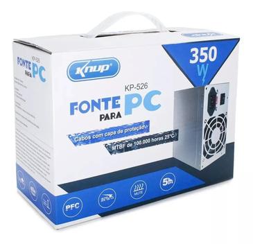 Fonte Real Atx 350w KP-526 Prata - KNUP - Fonte para PC - Magazine Luiza