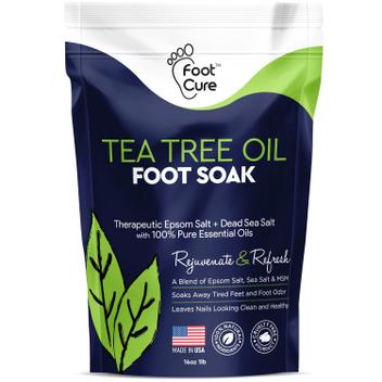 Foot Soak Tea Tree Oil Epsom Salt para reparação de unhas dos pés 480 ...