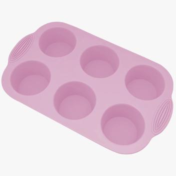 Forma Cupcake Em Silicone 6 Cavidades Petit Gateau Empada Rosa ...